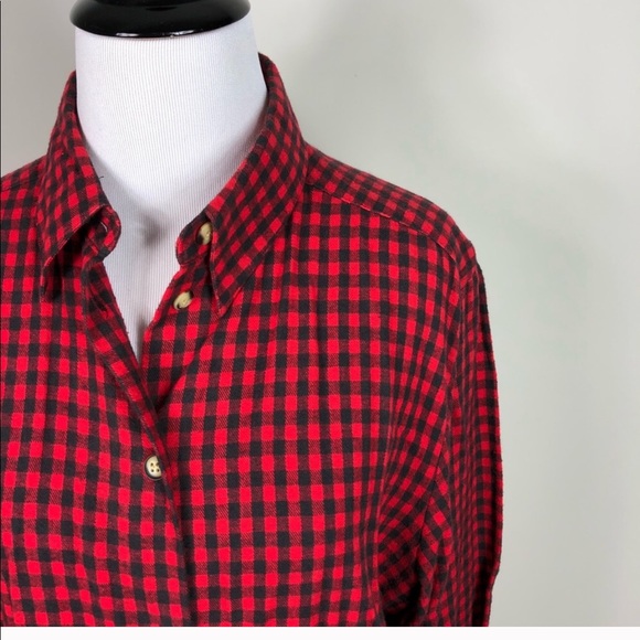 Vintage | Tops | Vintage Red Buffalo Check Plaid Flannel Top | Poshmark